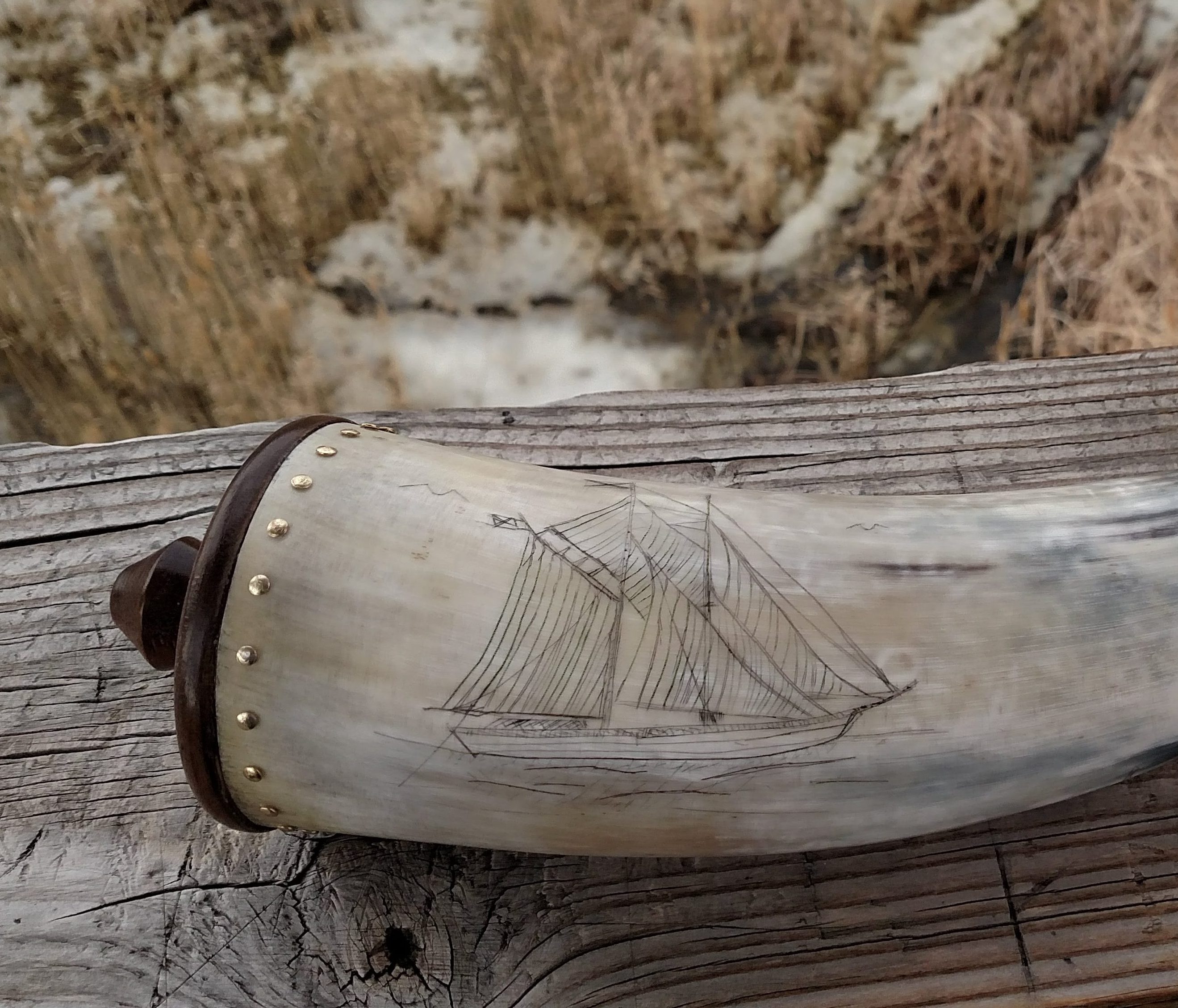 Powder Horn Scrimshaw | Mountain Man Living